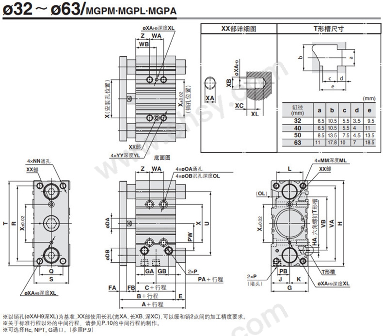 SMC 带导杆薄型气缸，MGPM40-25Z-P3DWAL 售卖规格：1个【多少钱 规格参数 图片 采购】-西域