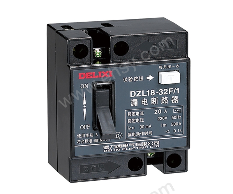德力西 漏电断路器，DZL18-32F/1 32A 单钮 普通，DZL1832F32B1【多少钱 规格参数 图片 采购】-西域