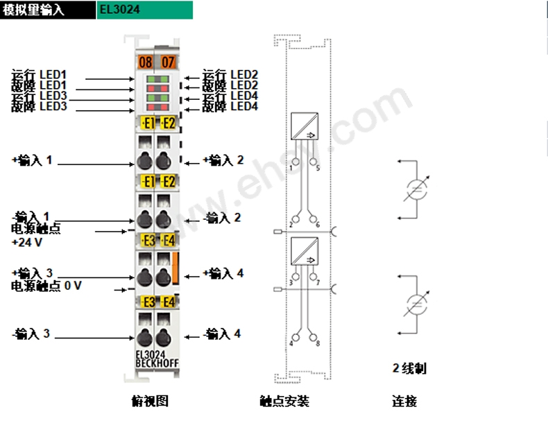 倍福BECKHOFF 模拟量输入端子模块，EL3024【多少钱 规格参数 图片 采购】-西域