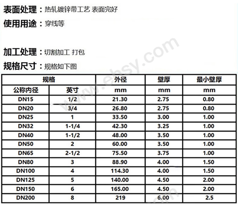 俱威 镀锌管，钢管，工程圆管，DN40壁厚3.5mm 售卖规格：1米【多少钱 规格参数 图片 采购】-西域