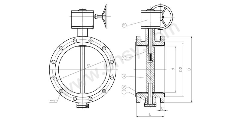 上海阀门厂 碳钢涡轮法兰式（中线）碟阀，D341X-10C，DN350，阀座密封面：NBR， 阀芯：QT450 售卖规格：1个【多少钱 规格参数 图片 采购】-西域