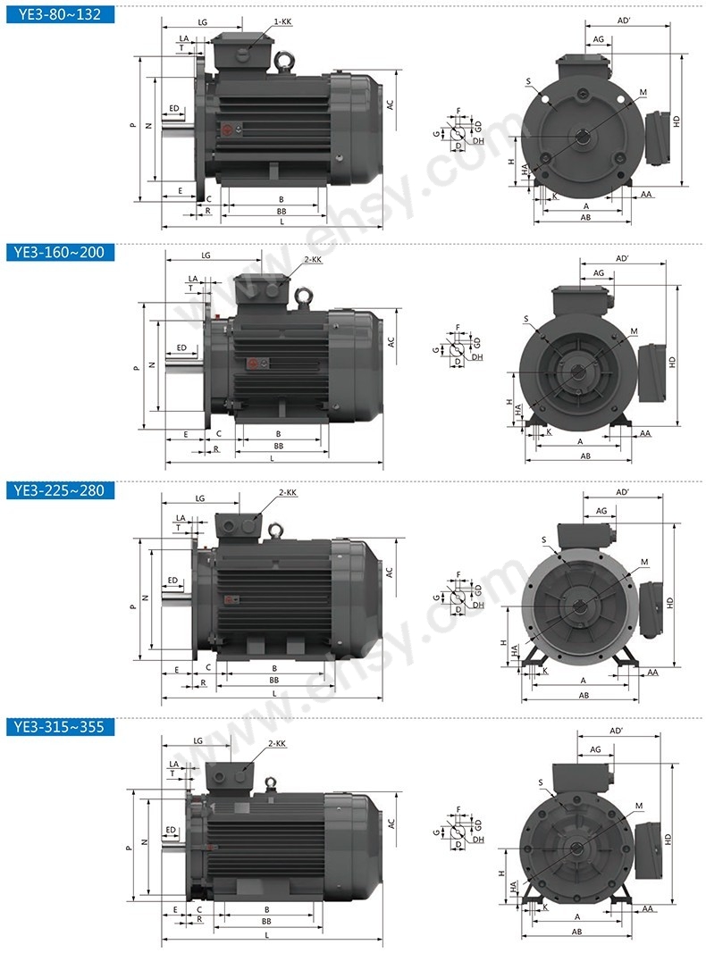 华力 YE3系列超高效电动机，YE3-90L-2-2.2，V1，接线盒在上【多少钱 规格参数 图片 采购】-西域