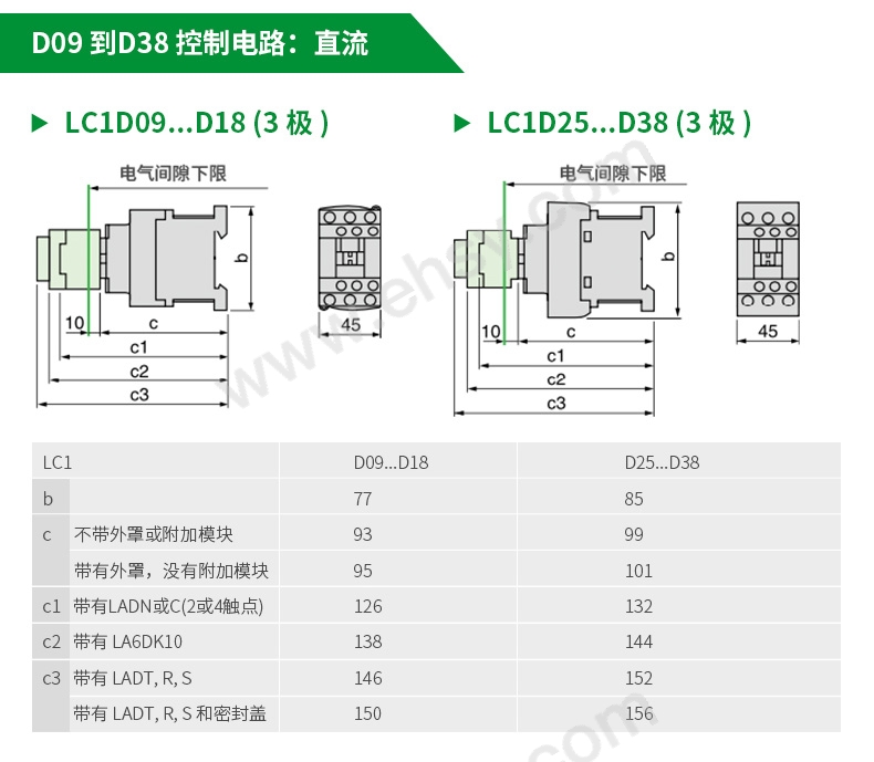 施耐德电气 TeSys D系列三极直流控制接触器，LC1D09BDC 9A，24V，三极 售卖规格：1个【多少钱 规格参数 图片 采购】-西域