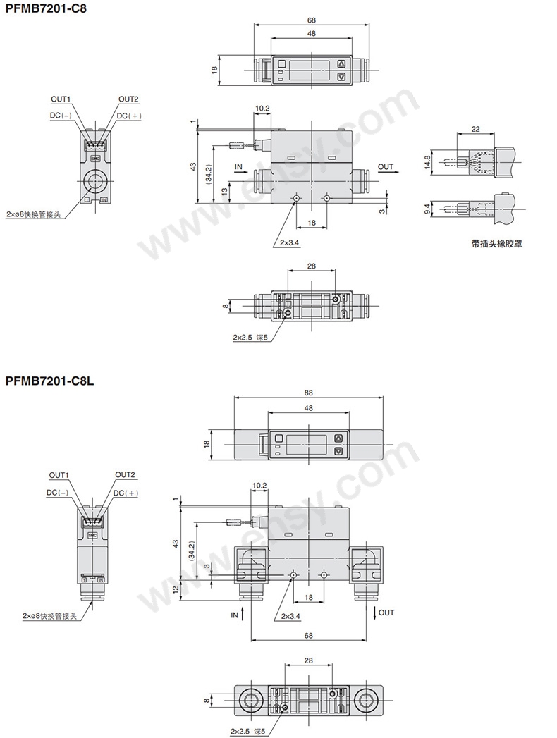 SMC2色显示式，数字式流量开关，PFMB7102-04-D-R【多少钱 规格参数 图片 采购】-西域