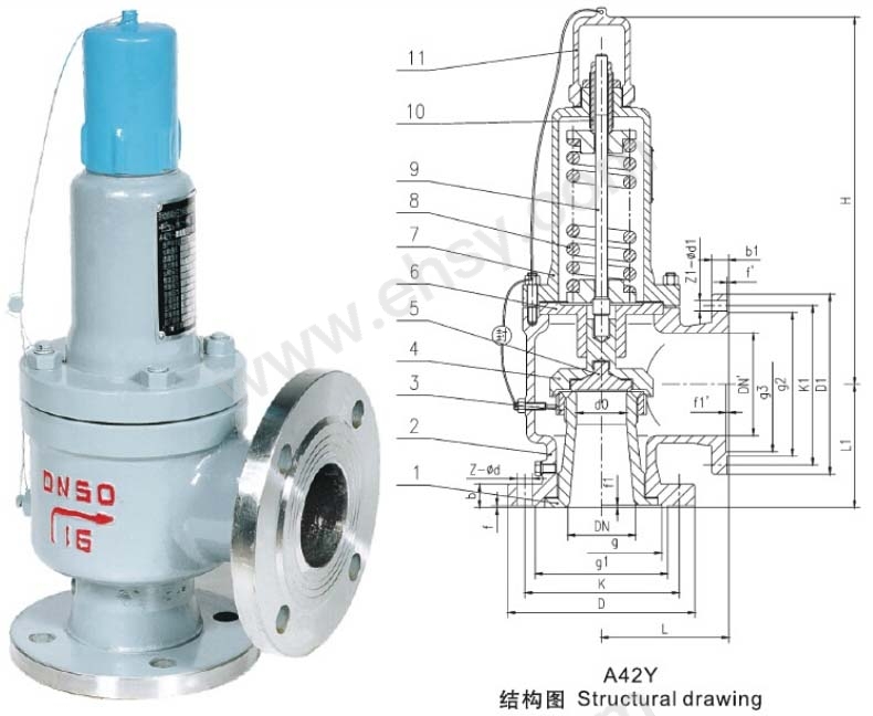 永一 半套不锈钢安全阀 A42Y-16P，DN40（下单请注明介质温度及安全阀整定压力）【多少钱 规格参数 图片 采购】-西域