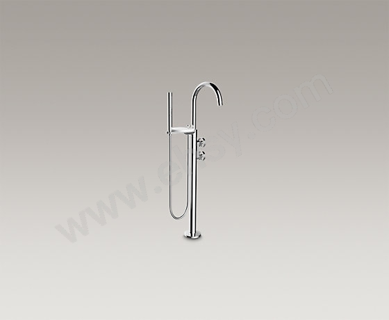 科勒 花洒龙头，K-77984T-9-CP 艺廷落地式浴缸-轮型把手 售卖规格：1个【多少钱 规格参数 图片 采购】-西域