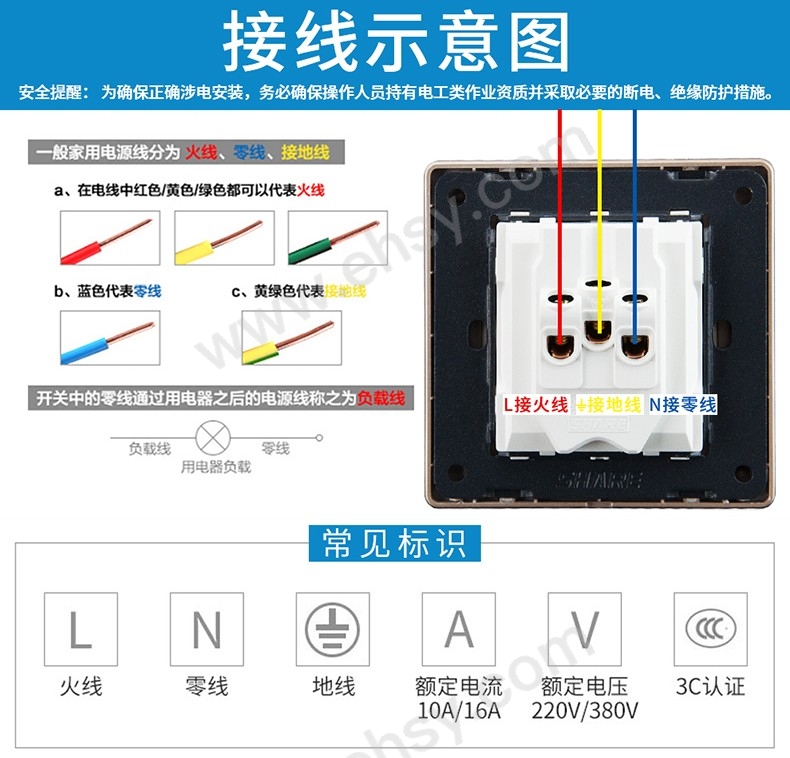 西野 明装F4系列五孔插座，GB2099.1-2008 10A 250V 售卖规格：1只【多少钱 规格参数 图片 采购】-西域