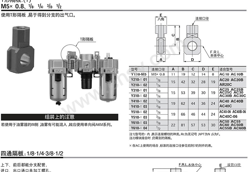 SMC AC系列带托架的隔板，Y300T-A 售卖规格：1个【多少钱 规格参数 图片 采购】-西域