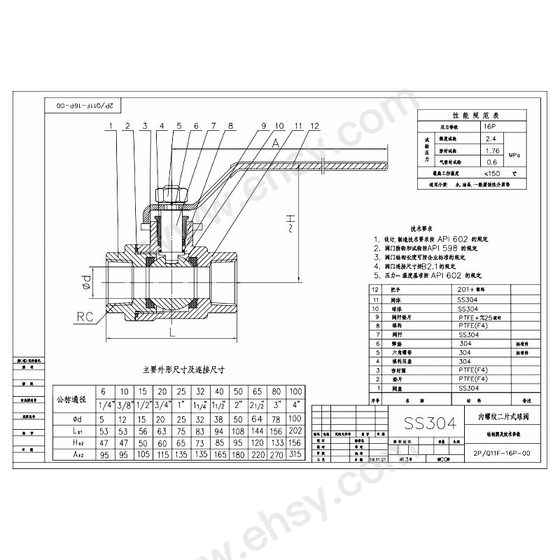 喜勤 二片式201不锈钢丝口球阀，Q11F-16P，DN25【多少钱 规格参数 图片 采购】-西域