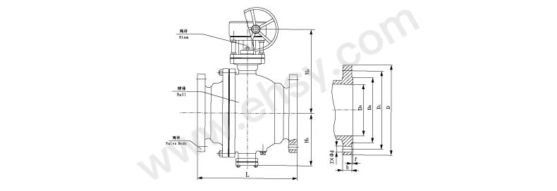 远大阀门 球阀，Q347H-16C，DN150 碳钢涡轮法兰硬密封 售卖规格：1个【多少钱 规格参数 图片 采购】-西域