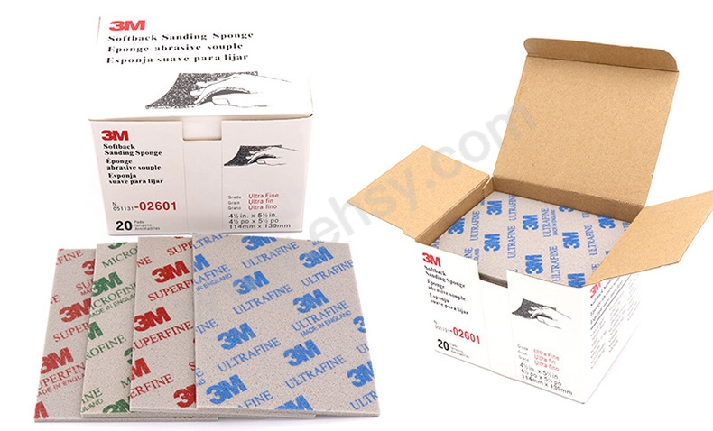 3M 海绵砂纸块，型号：02601/06893，800#-1000#，蓝色，114×139mm，ultrafine【多少钱 规格参数 图片 ...