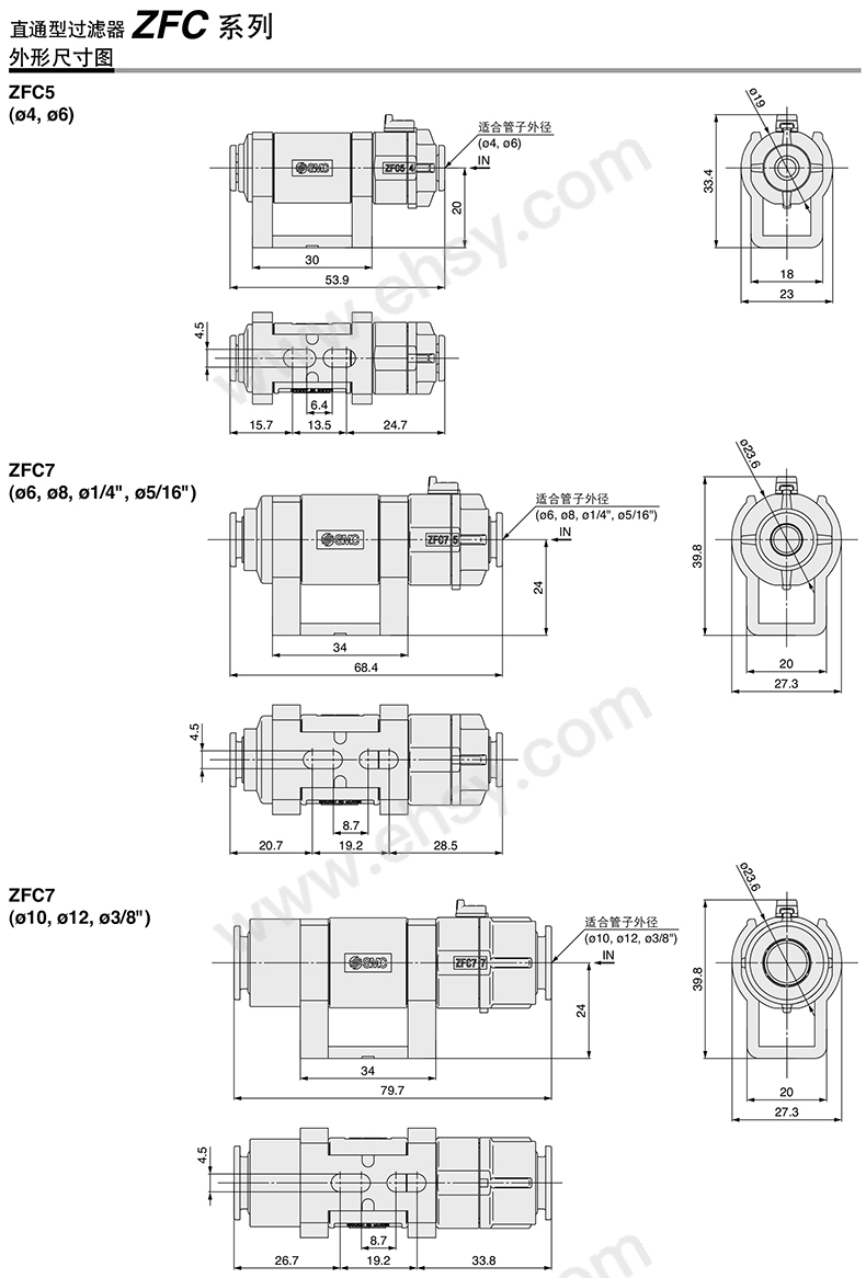 SMC 直通型过滤器，ZFC77 售卖规格：1个【多少钱 规格参数 图片 采购】-西域