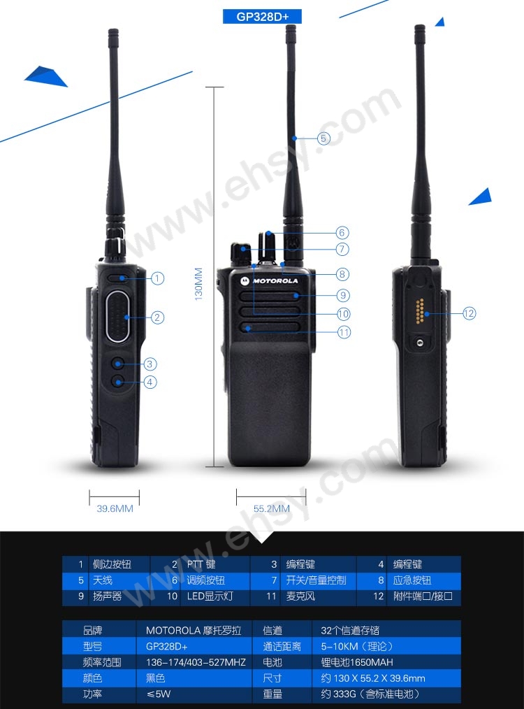 摩托罗拉/Motorola 数字对讲机，GP328D+防爆 手持对讲机 无键无显（GP328防爆升级款） 售卖规格：1台【多少钱 规格参数 ...