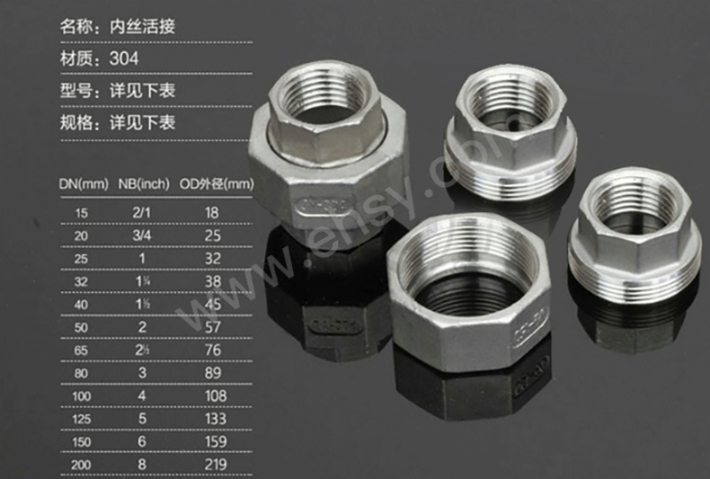海斯迪克 304不锈钢锥面内牙活接头，HKYC-31 304系列 DN20 外径25mm 售卖规格：1个【多少钱 规格参数 图片 采购】-西域