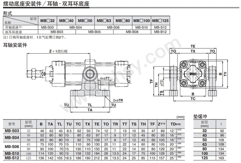 SMC 标准气缸，MB系列基本型，有磁性，MDBB40-400Z【多少钱 规格参数 图片 采购】-西域