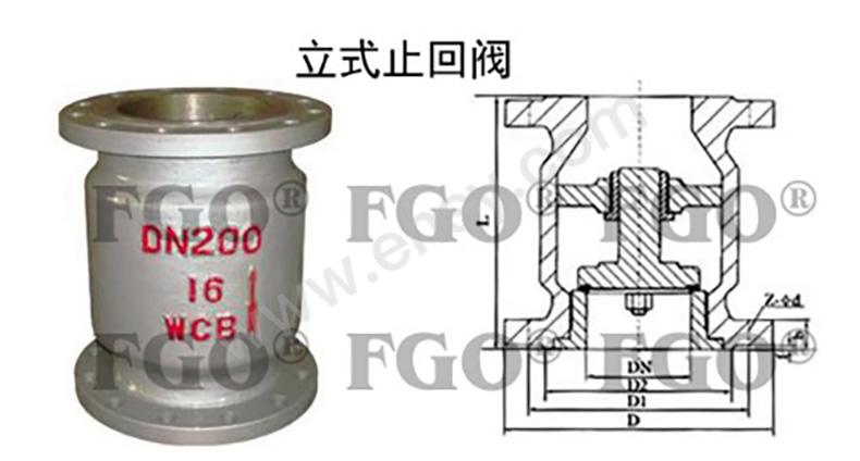 FGO 立式止回阀，碳钢法兰，铸钢1.6mpa，重型，H42H-16C，DN65【多少钱 规格参数 图片 采购】-西域