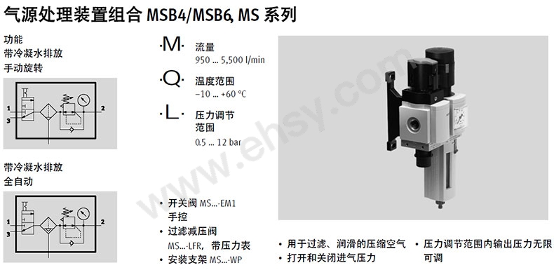 费斯托/FESTO气源处理装置组合，MSB6-1/2:C3:J1-WP，8025355【多少钱 规格参数 图片 采购】-西域