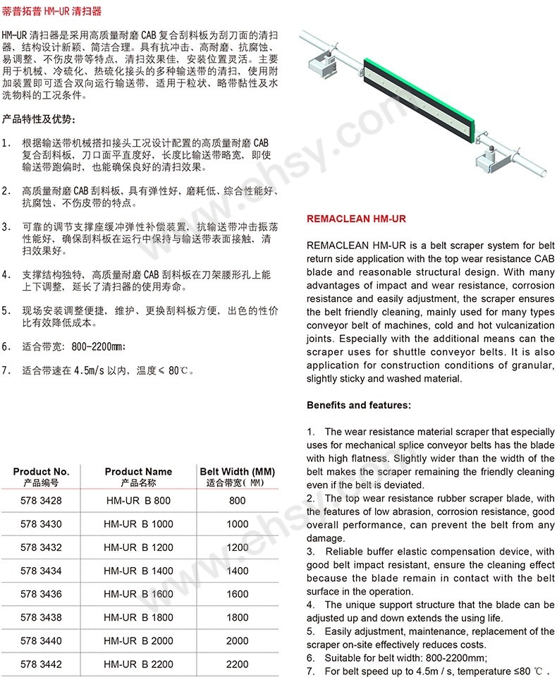 蒂普拓普 清扫器，二级橡胶RM-HM-UR B1200【多少钱 规格参数 图片 采购】-西域