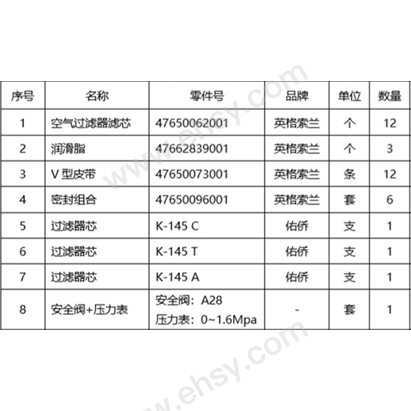 英格索兰 空气过滤器滤芯，47650062001，更换周期：每2000小时 或6个月，包安装，需配套下单【多少钱 规格参数 图片 采购】-西域
