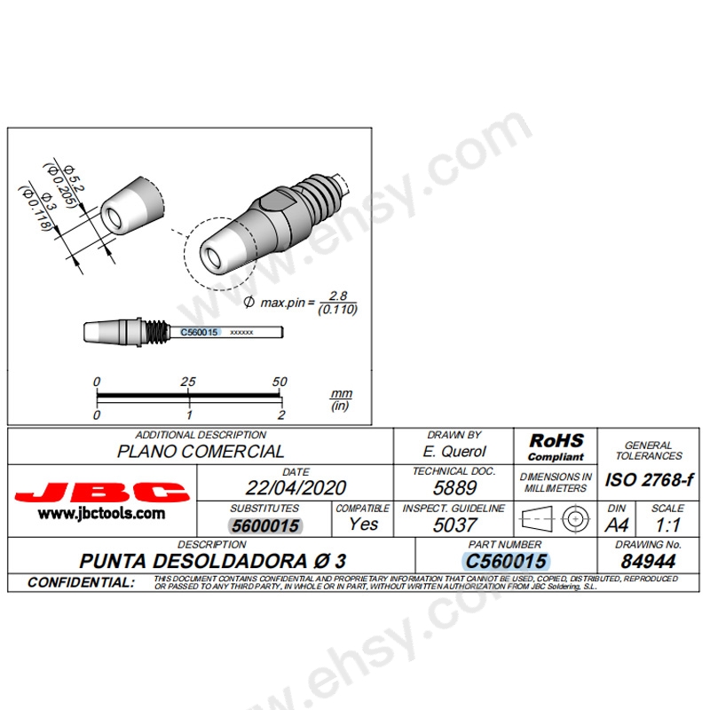 JBC 锡嘴，C560-015，配DDSE-2QC使用【多少钱 规格参数 图片 采购】-西域