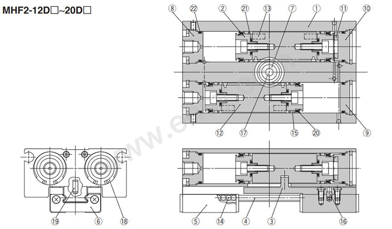 SMC 气爪，MHF2-20D1-M9BL 平行开闭型,十字滚柱平移型,紧凑型 售卖规格：1个【多少钱 规格参数 图片 采购】-西域