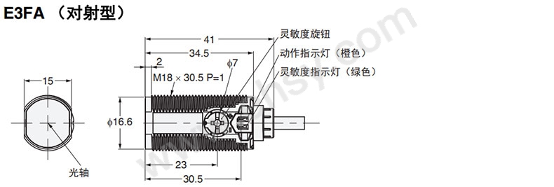 欧姆龙/OMRON 对射型光电传感器，E3FA-TP12 2M 售卖规格：1个【多少钱 规格参数 图片 采购】-西域