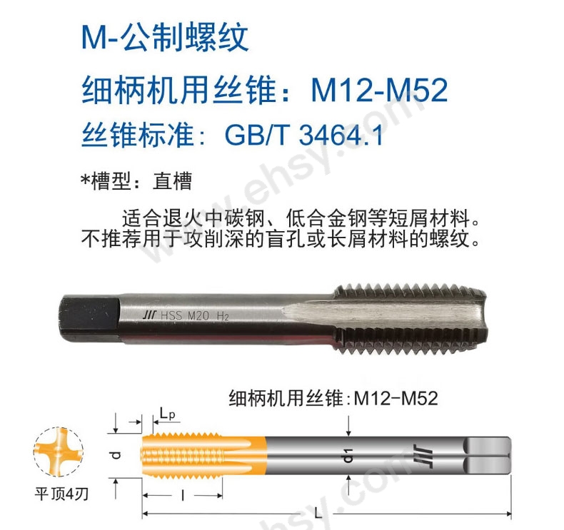 成量 机用丝锥，国标机用丝锥M22 H2 M22（M22*2.5）、H2 售卖规格：1支【多少钱 规格参数 图片 采购】-西域