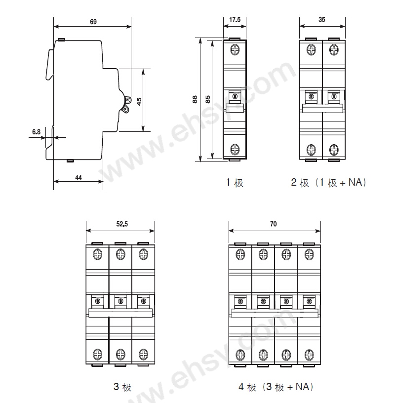 ABB 微型断路器 S204 4P 63A C型，S204-C63 10113695 售卖规格：1个【多少钱 规格参数 图片 采购】-西域