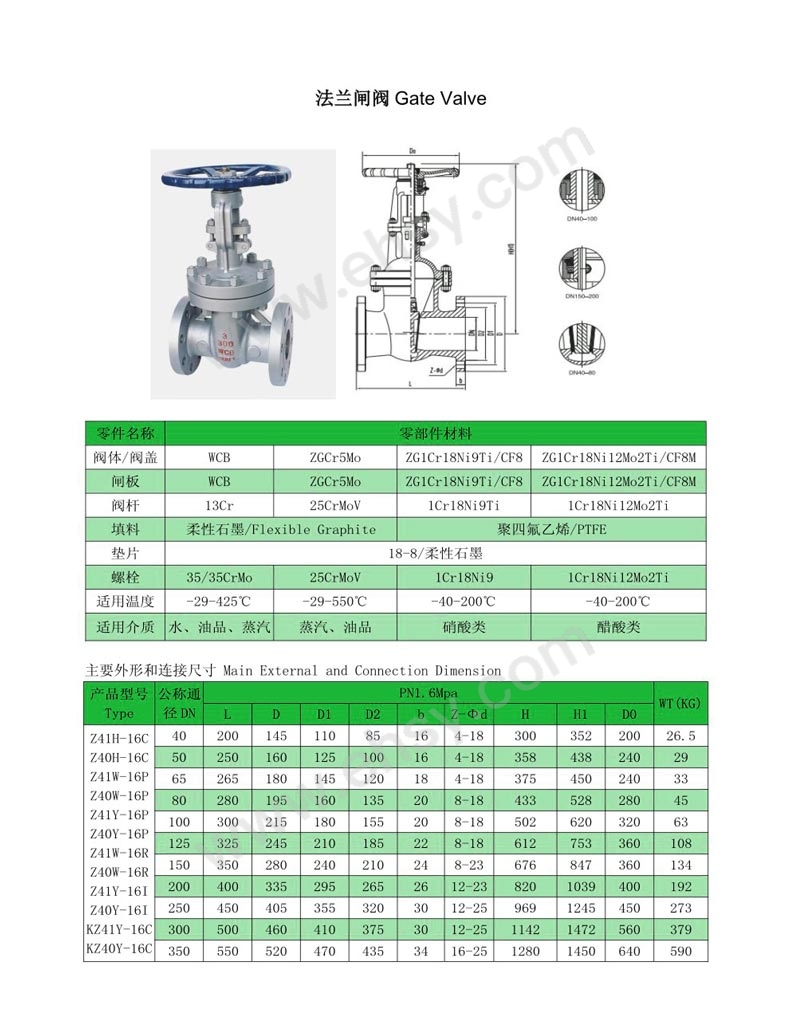 百普阀门 WCB碳钢闸阀，Z41H-40C DN32 法兰连接 售卖规格：1台【多少钱 规格参数 图片 采购】-西域
