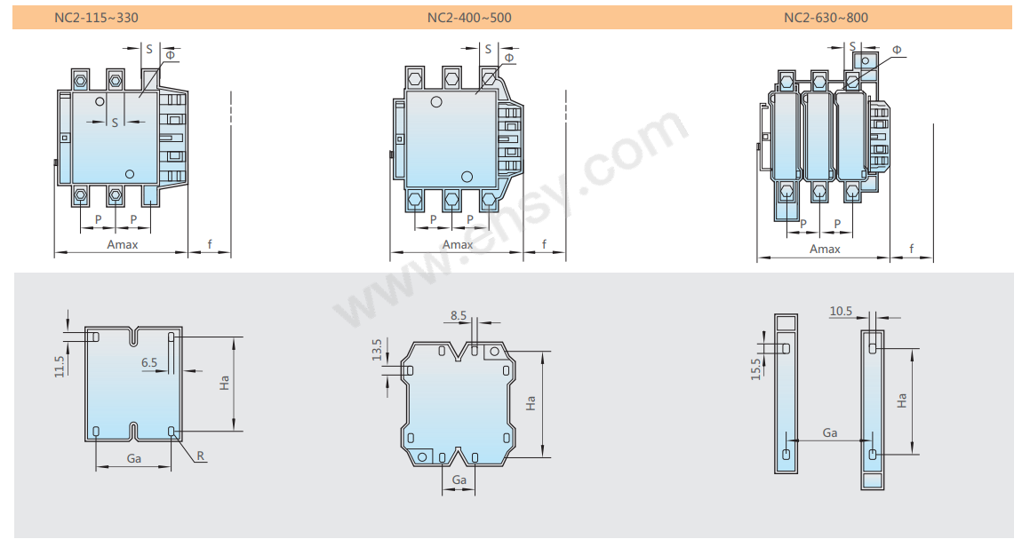 正泰CHINT NC2系列交流接触器，NC2-115 NS(带母排) 220V 50/60Hz【多少钱 规格参数 图片 采购】-西域