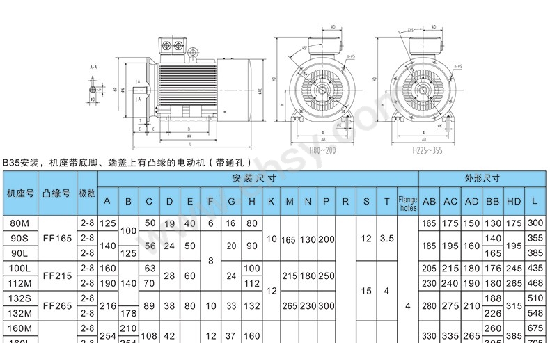 皖达 YE3高效三相异步电机，YE3-315L1-2，160KW，B5，R（接线盒在右）【多少钱 规格参数 图片 采购】-西域