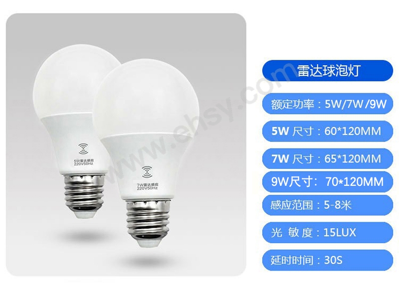 龙代 LED雷达外灯泡，QPLD-02-5W，5W，60*120mm，白光，E27螺口安装，单位：个【多少钱 规格参数 图片 采购】-西域
