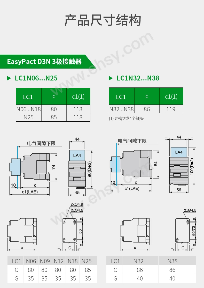 施耐德Schneider EasyPact D3N接触器，80A，220V50Hz，LC1N80M5N【多少钱 规格参数 图片 采购】-西域