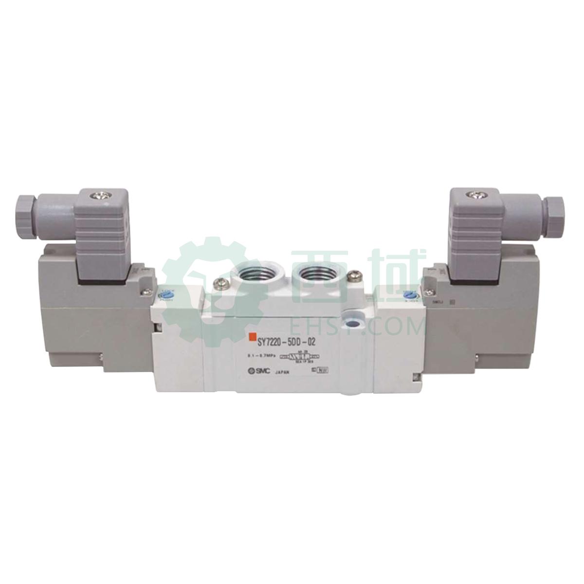 SMC 电磁阀，SY7320-5DZD-02 三位五通中封式,DIN插座式（带插头）,DC24V 售卖规格：1个【多少钱 规格参数 图片 采购】-西域