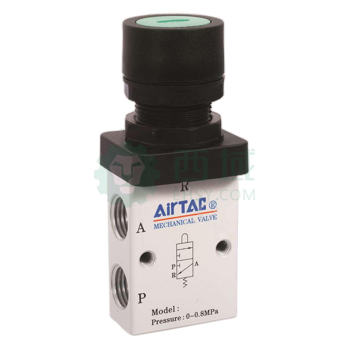 亚德客/AirTAC 2位3通平头按钮型手动阀，S3PF-M5-R 售卖规格：1个【多少钱 规格参数 图片 采购】-西域