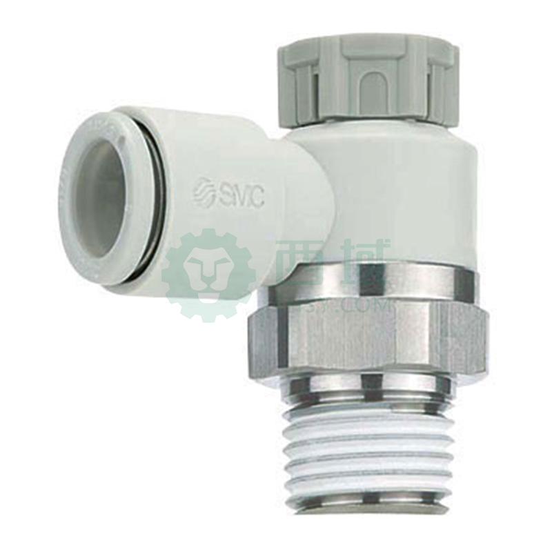 SMC 弯头调速阀，排气节流，带密封剂，R1/8"，接管8mm，AS2201F-01-08SA【多少钱 规格参数 图片 采购】-西域