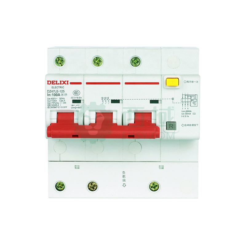 德力西DELIXI 微型剩余电流保护断路器 DZ47LE-125 3P 80A D型 50mA AC DZ47LE1253D80R50【多少钱 规格参数 图片 采购】-西域