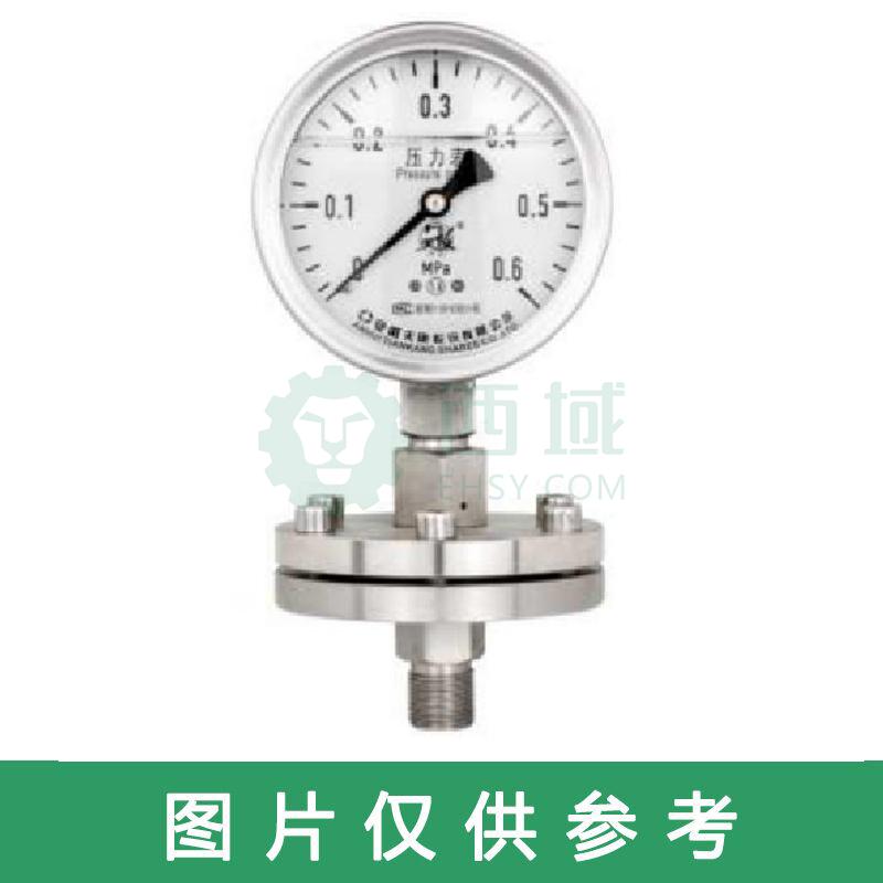 安徽天康 隔膜耐震压力表，YMNF-100B 0～0.4MPa 径向 充硅油 DN25 表壳304 接头304 弹簧管316【多少钱 规格参数 图片 采购】-西域