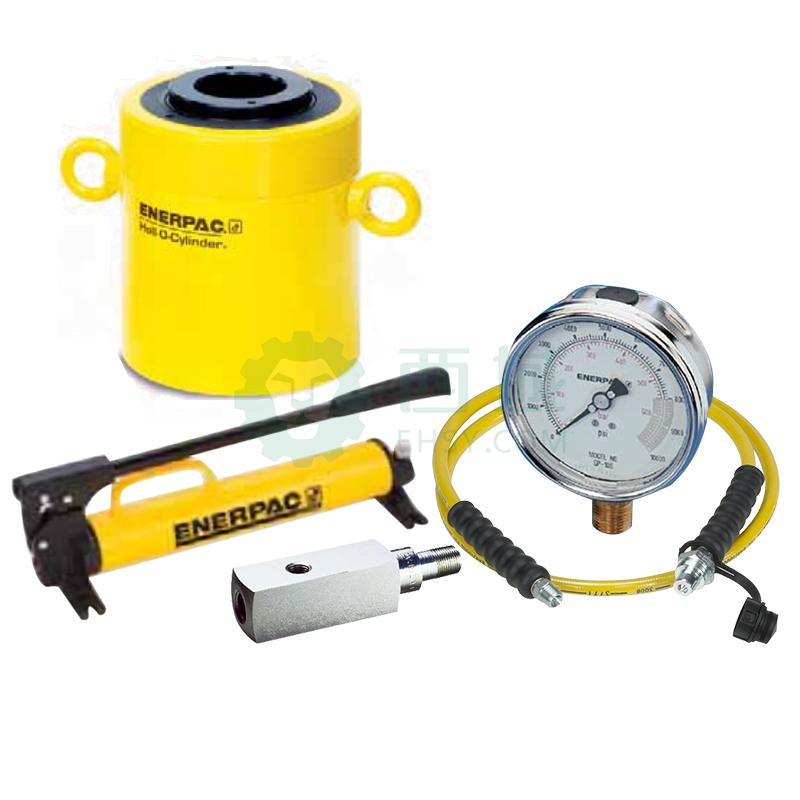 恩派克ENERPAC 单作用中空柱塞液压缸套件，60ton 153mm，RCH606（含油缸+泵+软管+表+表座）【多少钱 规格参数 图片 ...