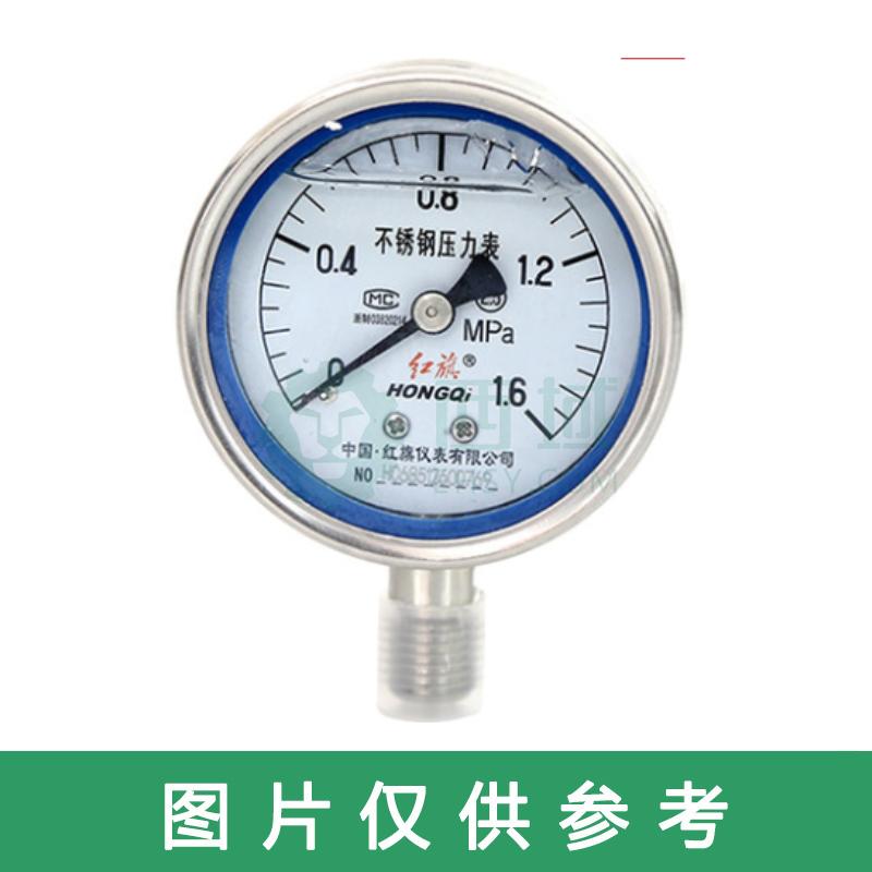红旗 304不锈钢压力表(径向不带边、不耐震、2.5级)，Y60/0-6MPA/M14*1.5【多少钱 规格参数 图片 采购】-西域