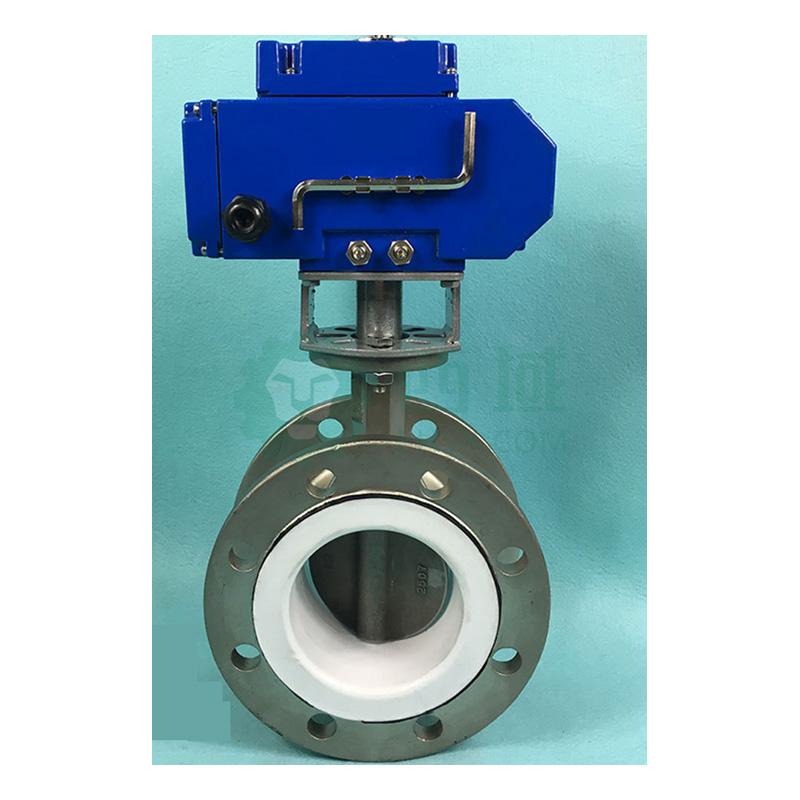 日高 不锈钢电动四氟密封法兰蝶阀，开关型D943F-16P，DN600【多少钱 规格参数 图片 采购】-西域