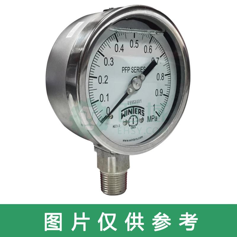 文特斯/WINTERS 不锈钢压力表，PFP-A-25-W-S-S-D-4N-(0-100MPa) φ63,316+304,轴向无边,NPT1/4,1.6级,不充液 售卖规格：1块【多少钱 ...