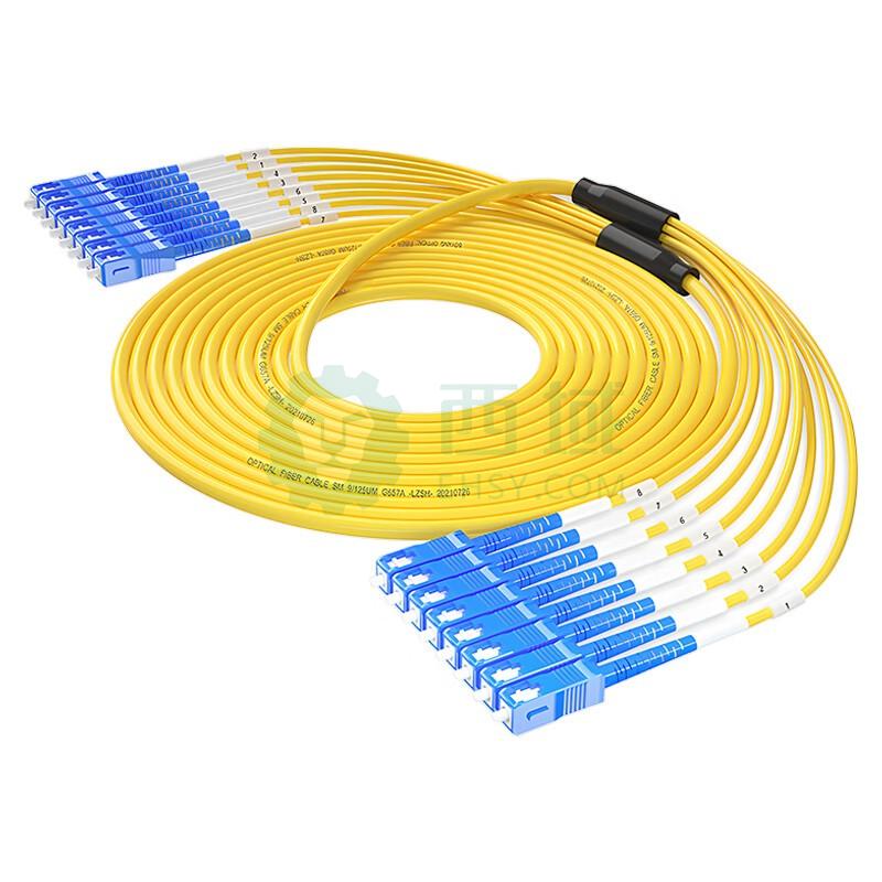 海乐 单模分支光缆8芯SC-SC束装光纤跳线，预端接分支光纤线PVC外被弯曲不敏感，5米，HJ-8SC-SC-SF5【多少钱 规格参数 图片 ...