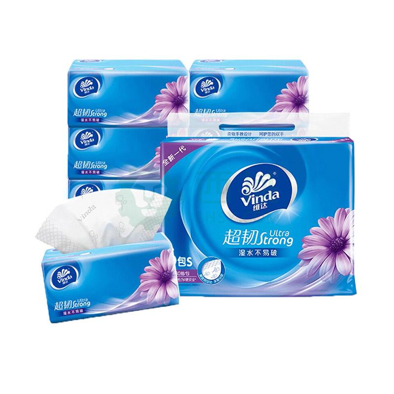 维达/Vinda 超韧3层130抽塑包抽取式面巾纸，V2239 6包/提 售卖规格：8提/箱【多少钱 规格参数 图片 采购】-西域