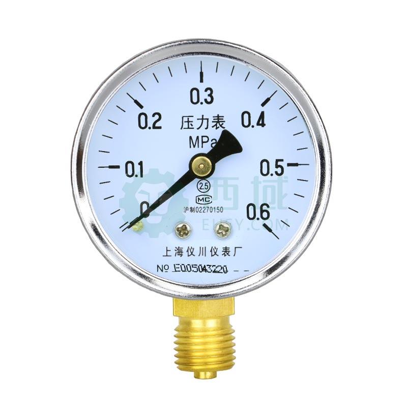 仪川 压力表，Y-60(0-0.6)MPA,2.5级【多少钱 规格参数 图片 采购】-西域