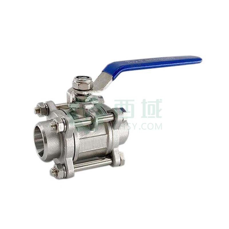 百普 不锈钢304三片式对焊球阀，Q61F-16P-DN25 售卖规格：1台【多少钱 规格参数 图片 采购】-西域