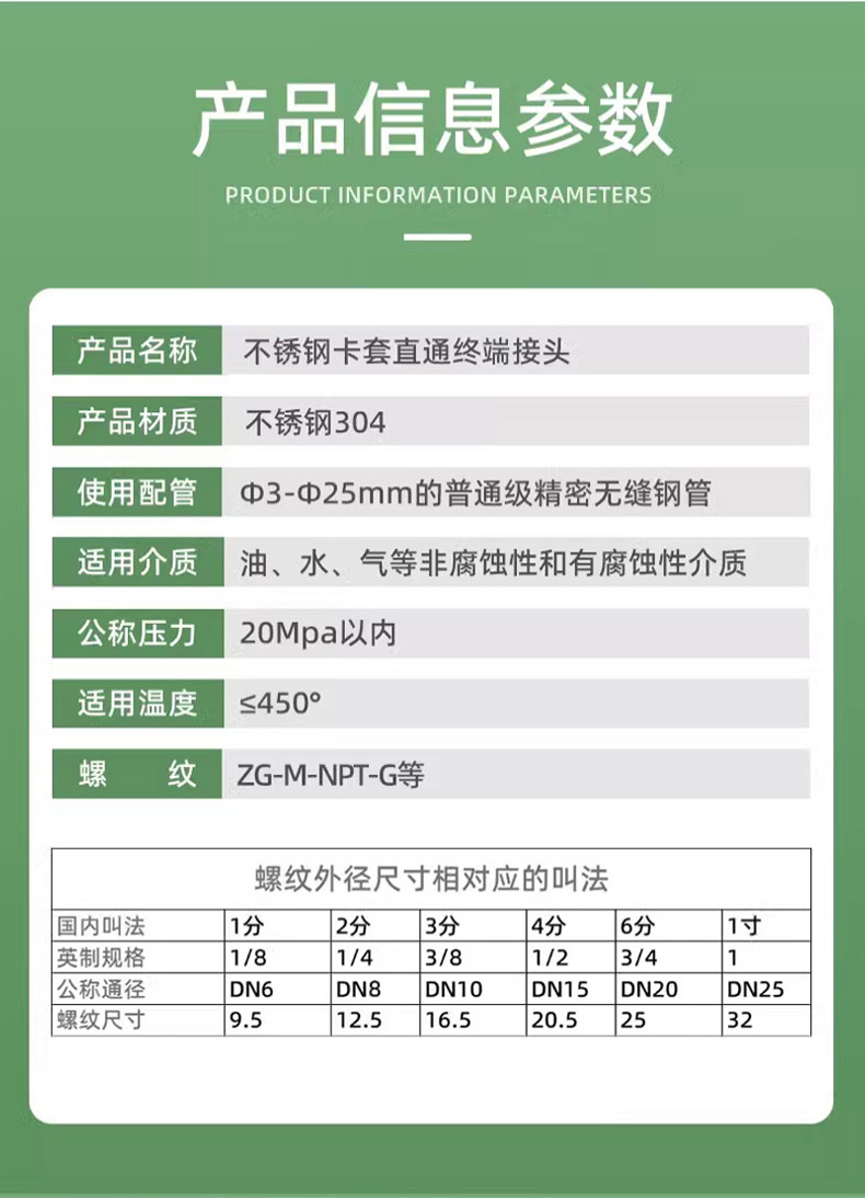 VRK 304不锈钢卡套直通接头(英制管)，ZG1/4-Φ3/8（9.52MM） 售卖规格：1个【多少钱 规格参数 图片 采购】-西域