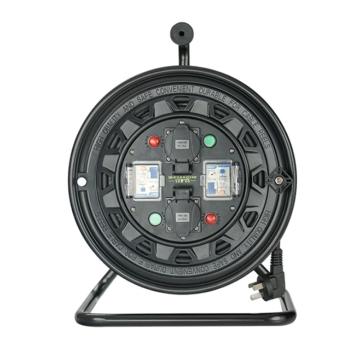 守护者 手提式250V国标移动电缆盘接线盘电源盘，SHZ-DF23 3*2.5mm²*30米（2位10A5孔+2位漏电） 黑色 售卖规格：1只 ...